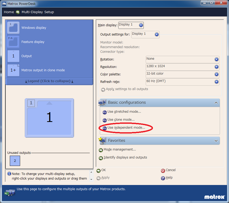 【Matrox】Independent mode（独立モード）の設定について（Mシリーズ）